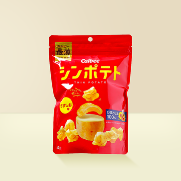 CALBEE 卡乐比 Thin 薄切轻脆清爽薯片 淡盐味 42g/袋_CALBEE 卡乐比 Thin 薄切轻脆清爽薯片 淡盐味 42g/袋休闲零食薯条膨化_豌豆公主