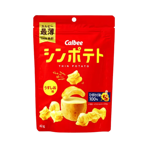 CALBEE 卡乐比 Thin 薄切轻脆清爽薯片 淡盐味 42g/袋_CALBEE 卡乐比 Thin 薄切轻脆清爽薯片 淡盐味 42g/袋休闲零食薯条膨化_豌豆公主